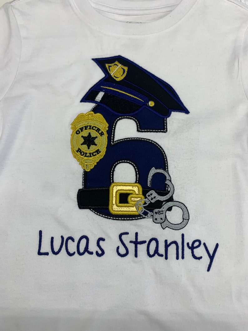 Police Badge Handcuffs Birthday Shirt - Etsy