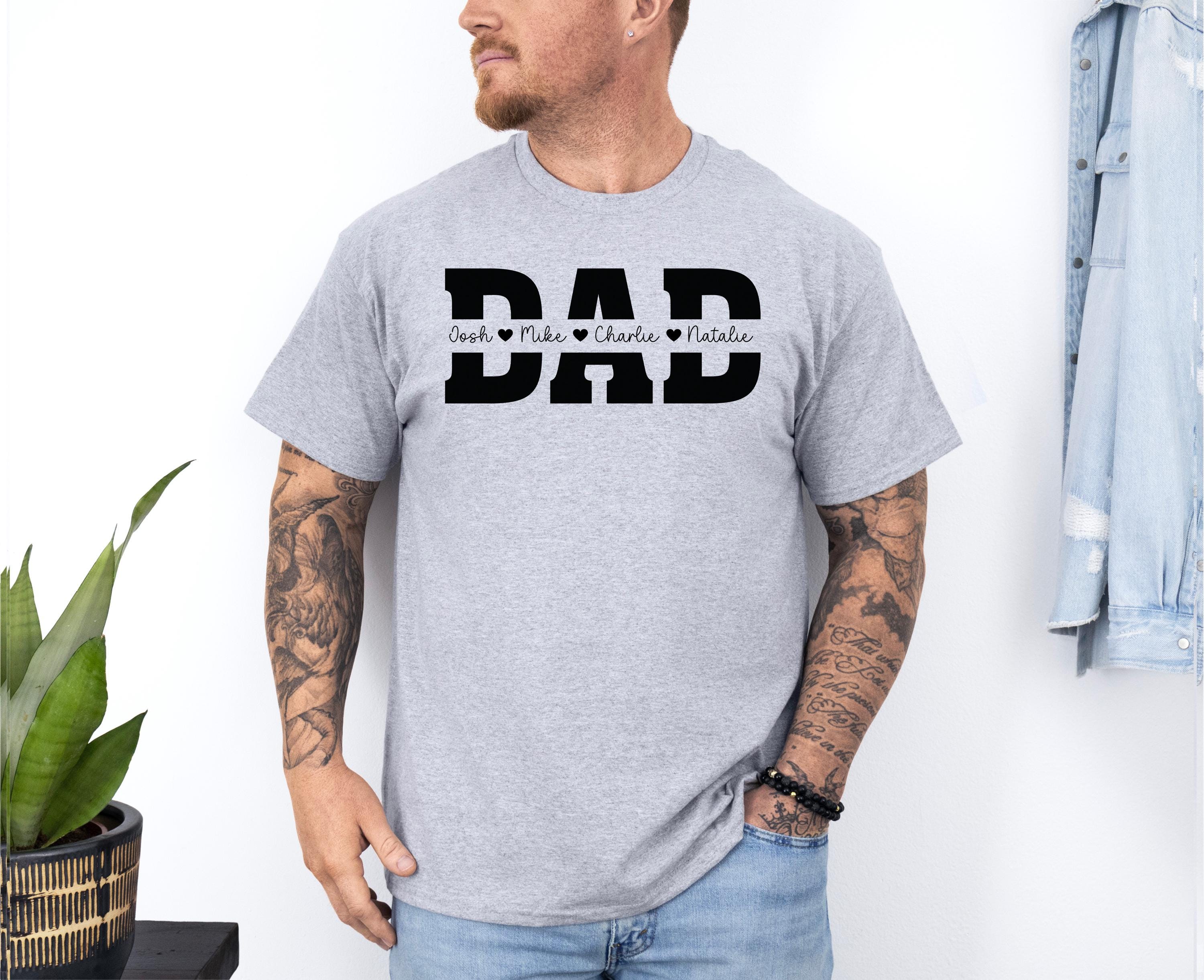 Custom Dad Shirt With Kids Names, Custom Dad T-shirt, Father's Day Gift ...