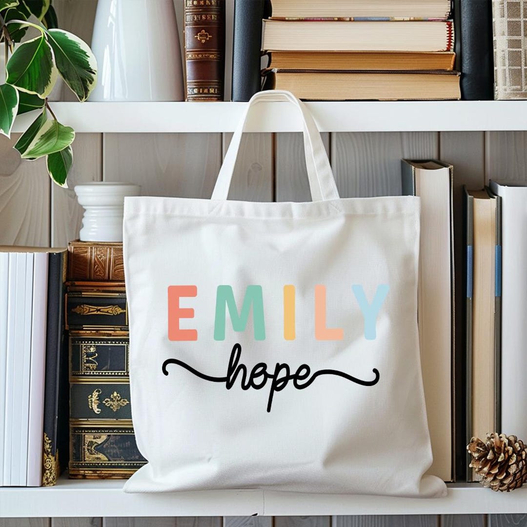 Personalized Name Tote Bag: Custom Shopping Bag - Etsy