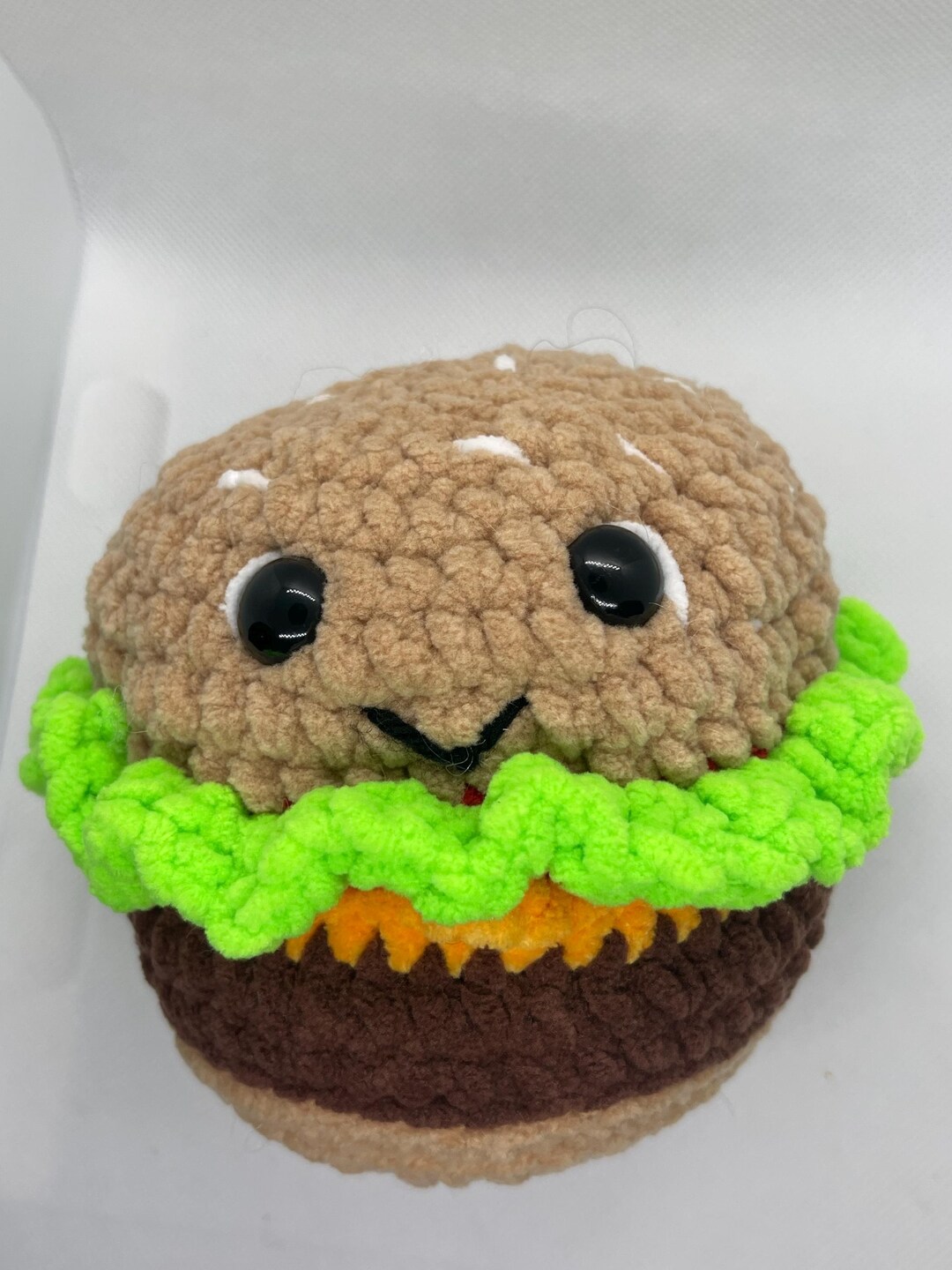 Crochet Cheeseburger Plushie Stuffed Animal Amigurumi - Etsy