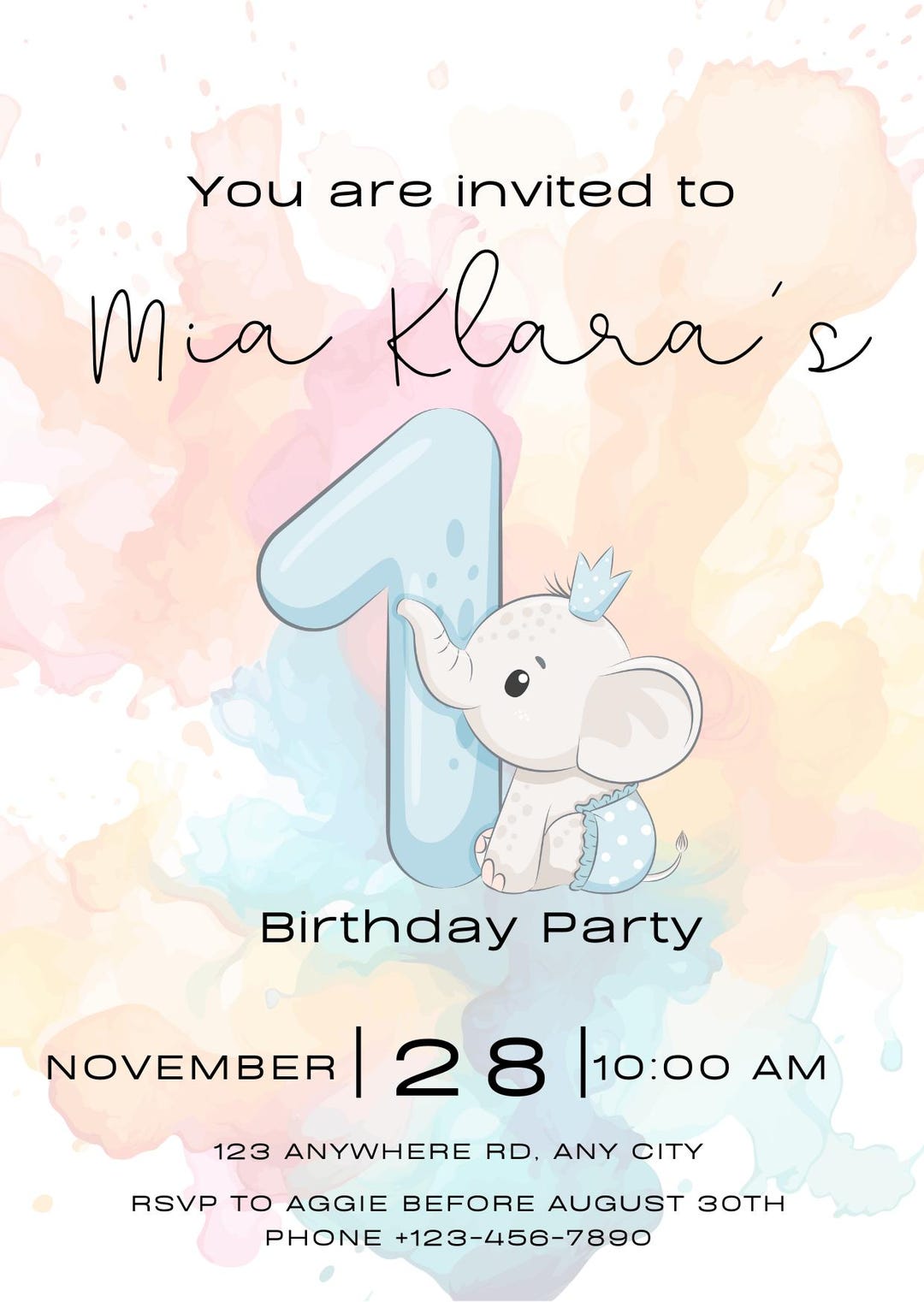 Personalised Birthday Invitation Template – Customisable & Editable ...