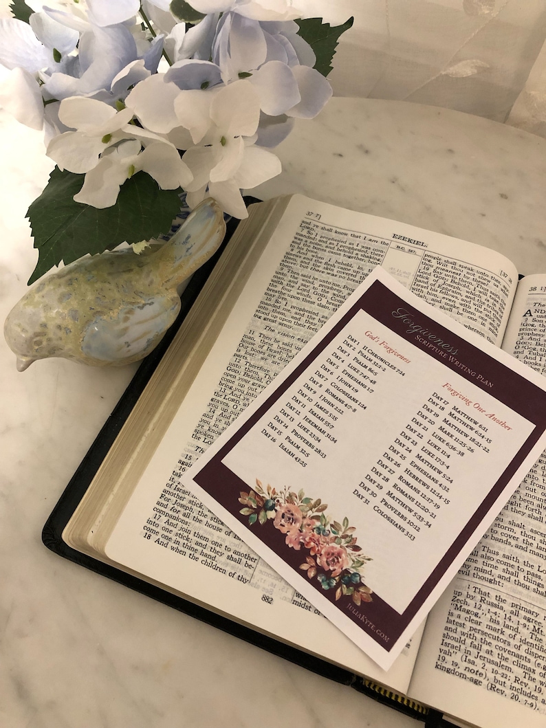 Forgiveness Scripture Writing Plan KJV Bible 31 Days - Etsy