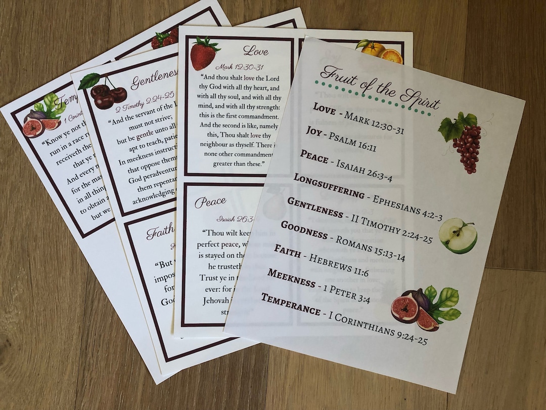Fruit of the Spirit Printable Verse Set & Memory Challenge Scripture ...