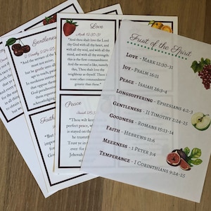 Fruit of the Spirit Printable Verse Set & Memory Challenge Scripture ...