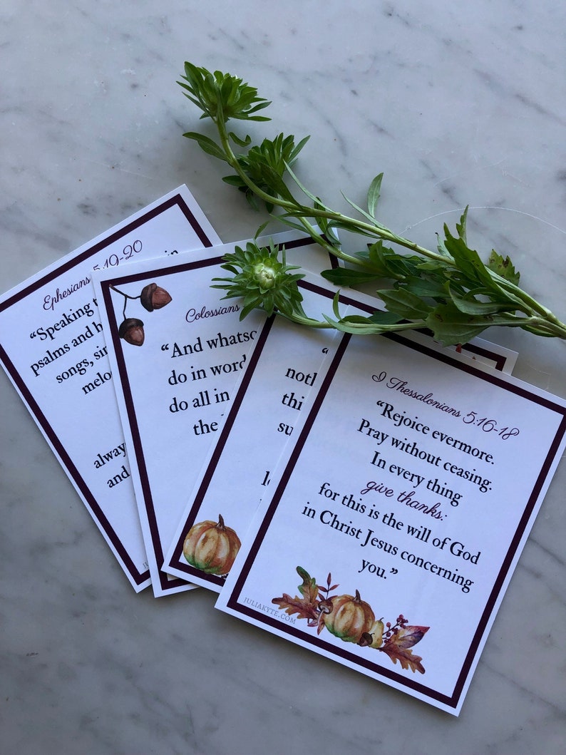 Giving Thanks Thanksgiving KJV Printable PDF Download Scripture Memory ...