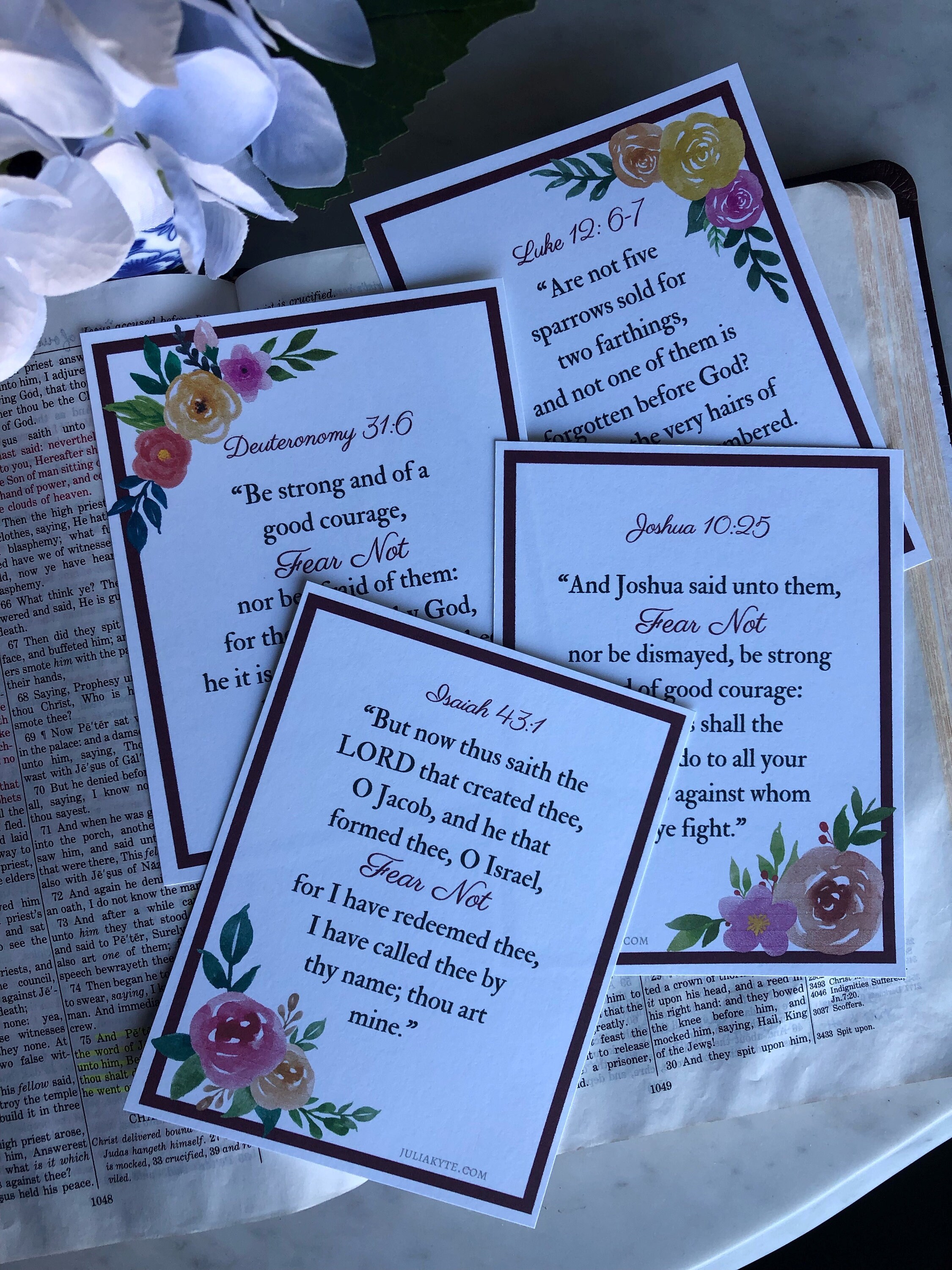 Fear Not KJV Scripture Bible Memory Verse Cards PDF Printable File - Etsy
