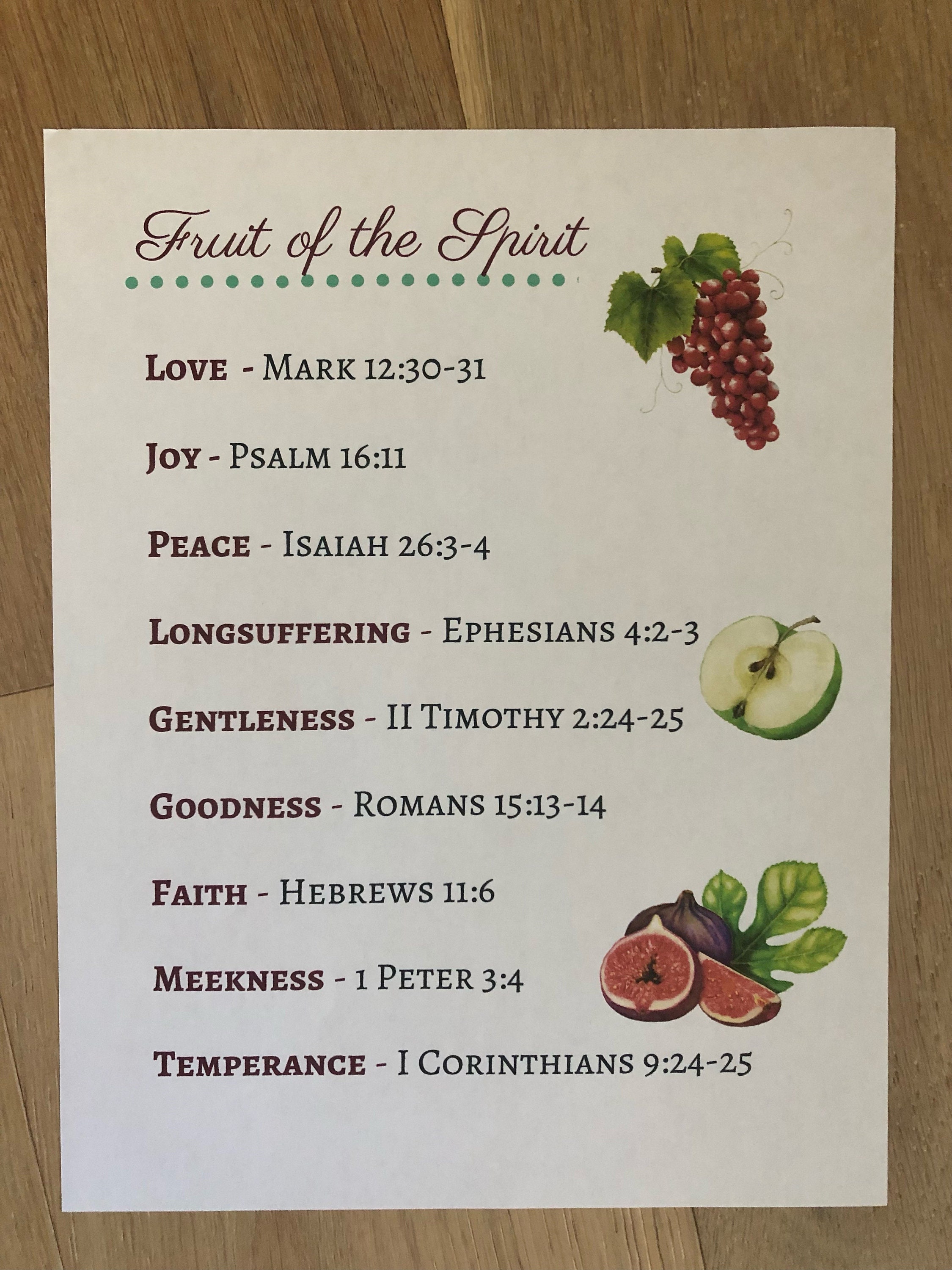 Fruit of the Spirit Printable Verse Set & Memory Challenge Scripture ...