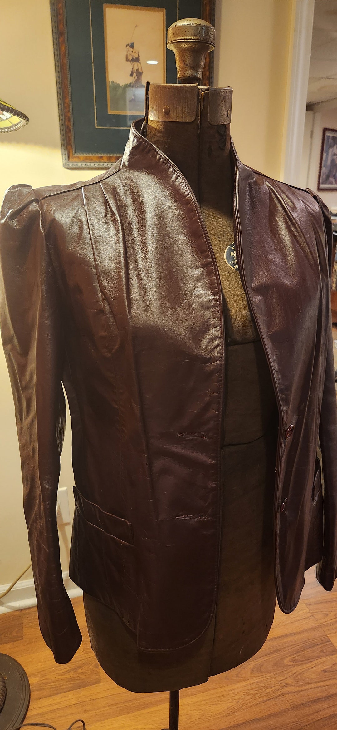 Vintage Northside Leathers Puffed Sleeve Leather Jacket - Sz 9 - Etsy