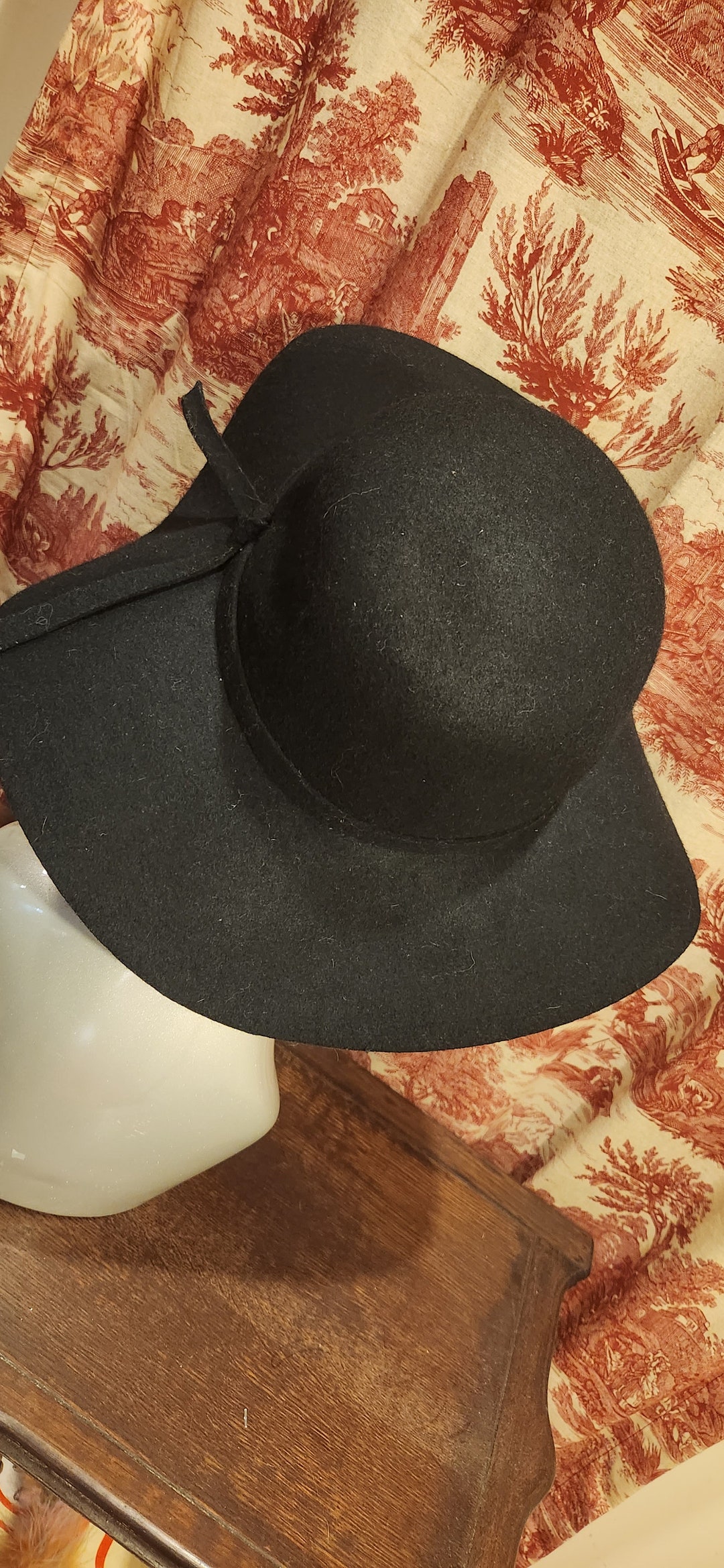Vintage Black Floppy Hat - Etsy