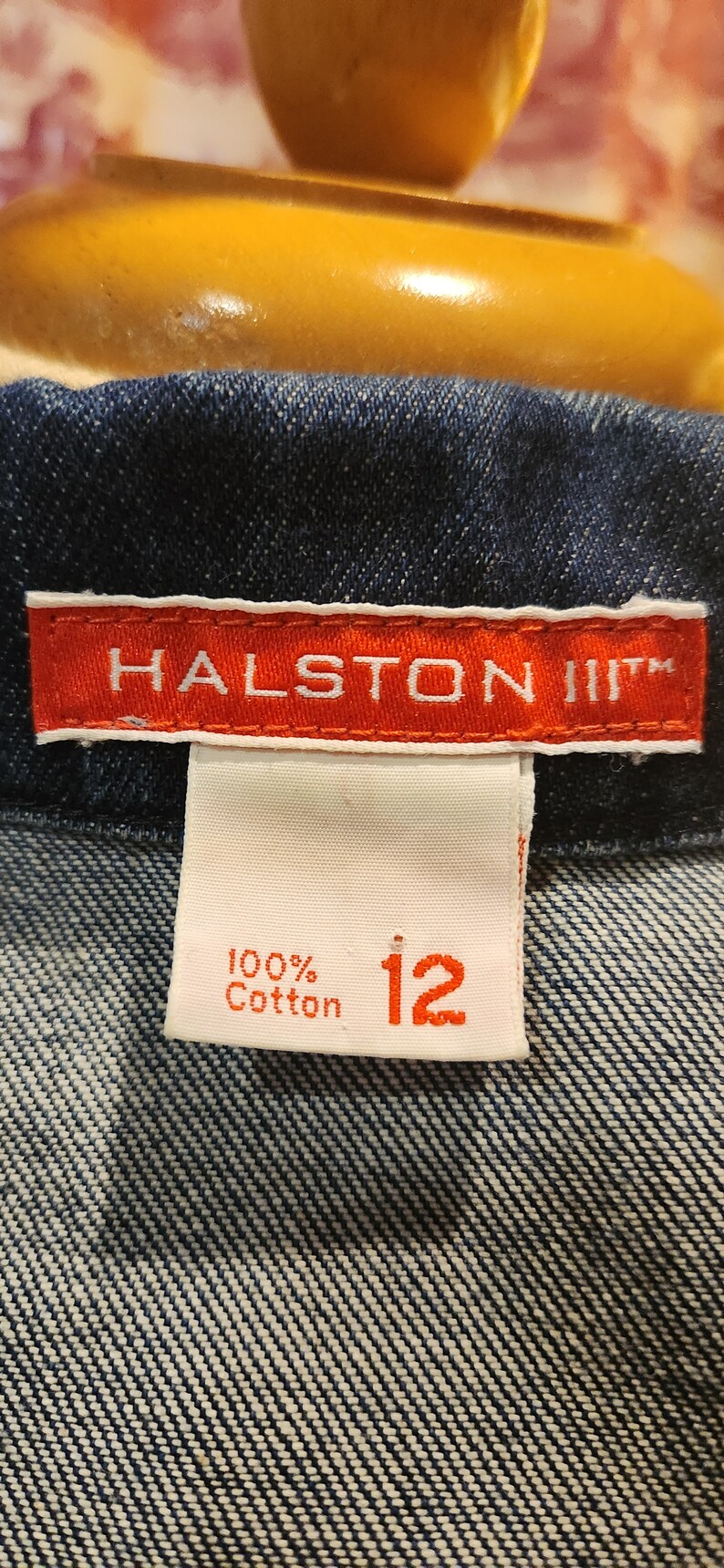 Vintage Halston III Denim Jacket With Applique - Etsy