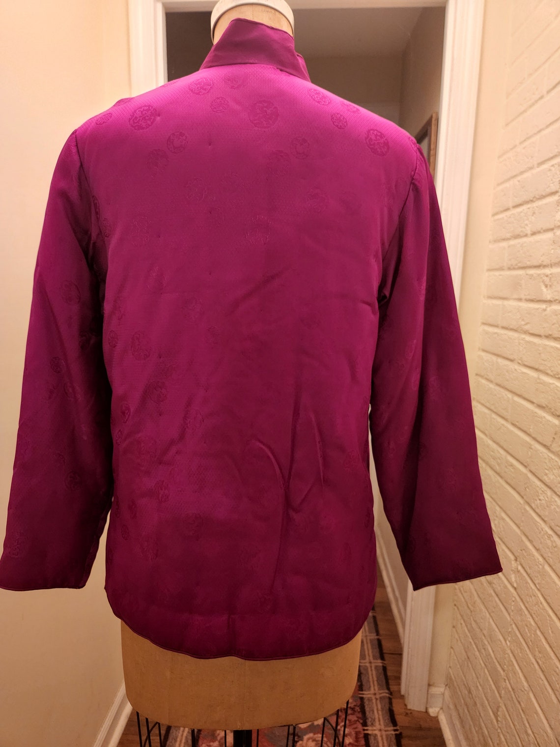 Vintage Asian Coat Jacket Silk Fushia Size M/L - Etsy