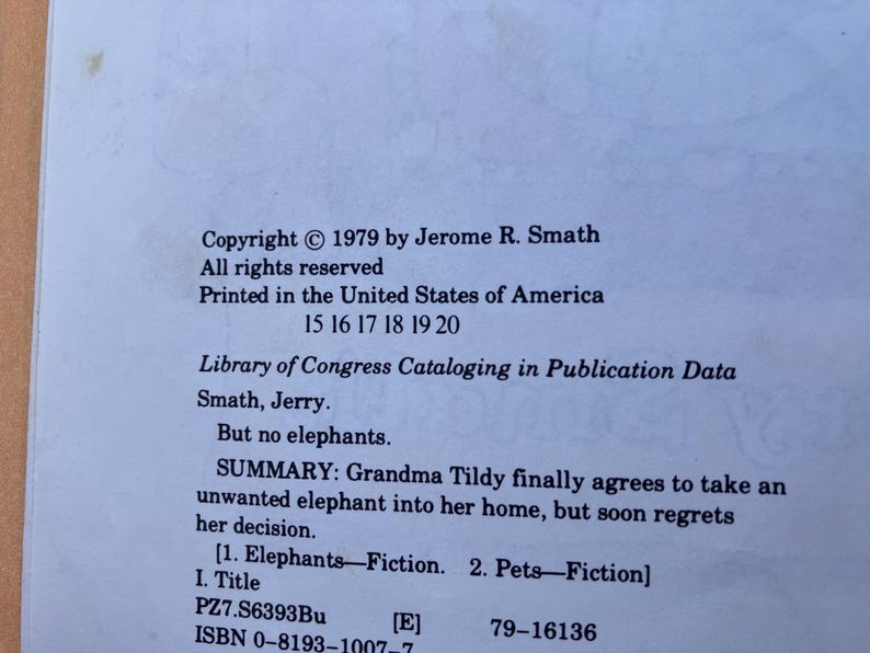 But No Elephants by Jerry Smath 1979 Vintage Children's Book - Etsy