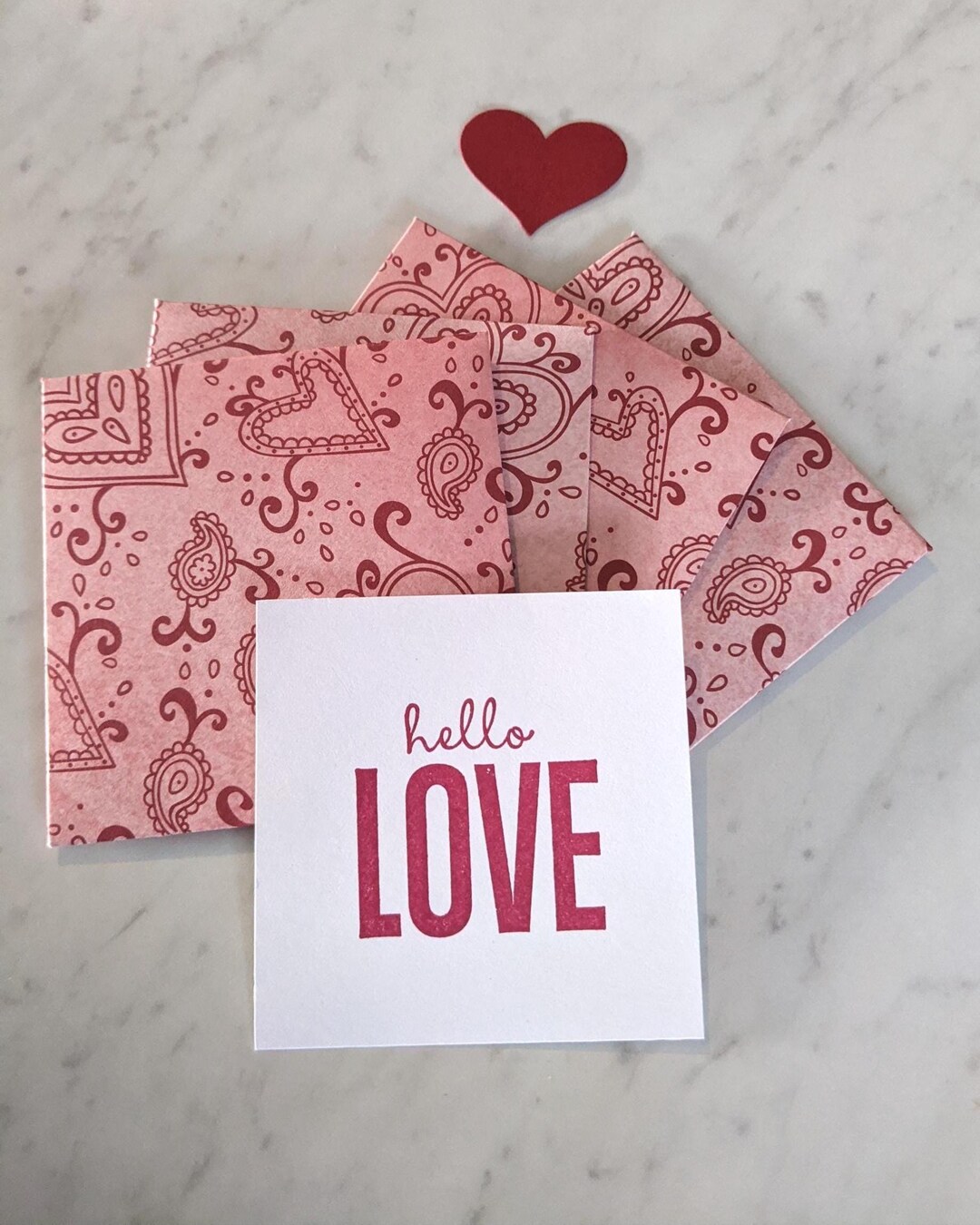 4 ~ Mini Valentine Flat Note Cards - Etsy