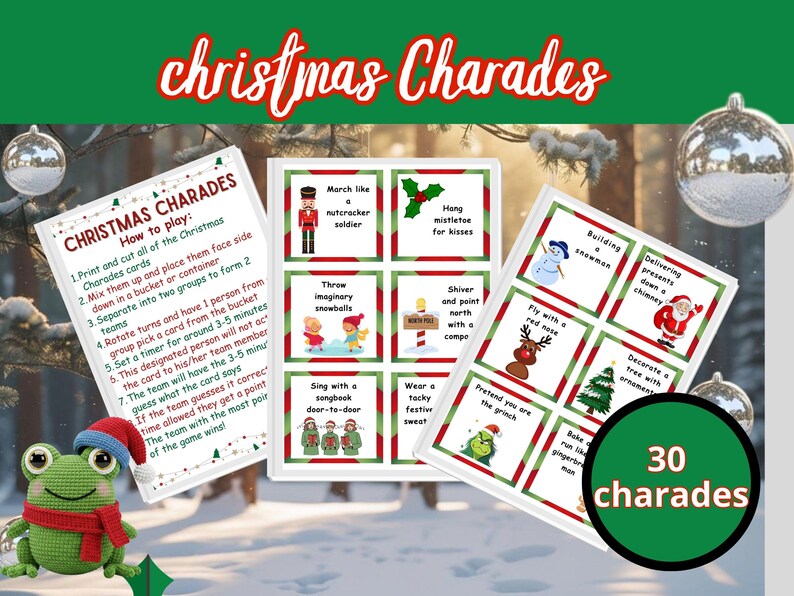 Christmas Charades | Printable Holiday Party Game for the Classroom ...