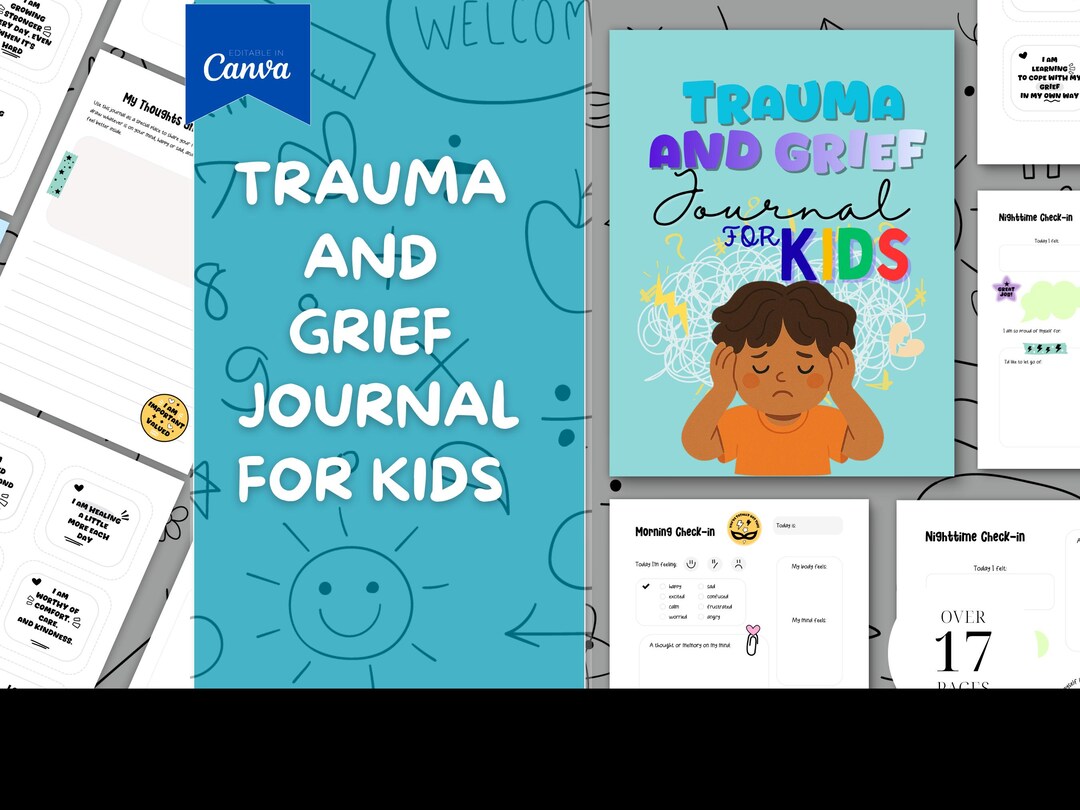 Kids Trauma & Grief Journal, Mental Health Workbook (canva Template) - Etsy