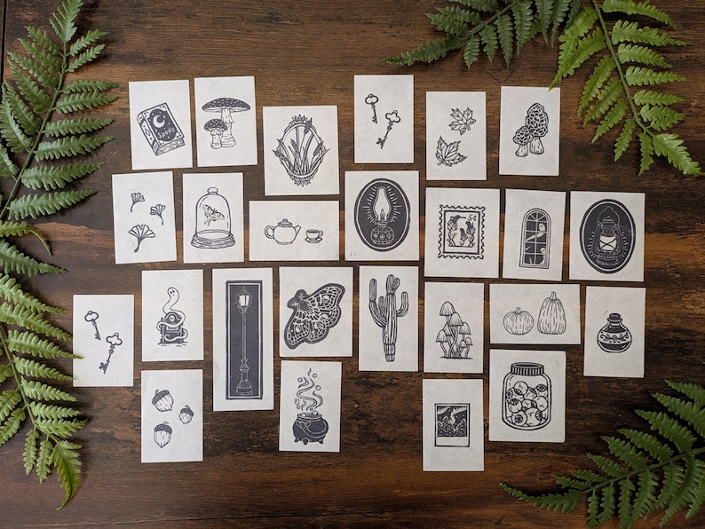 Original Handmade Linocut Print // Mini Prints - Etsy