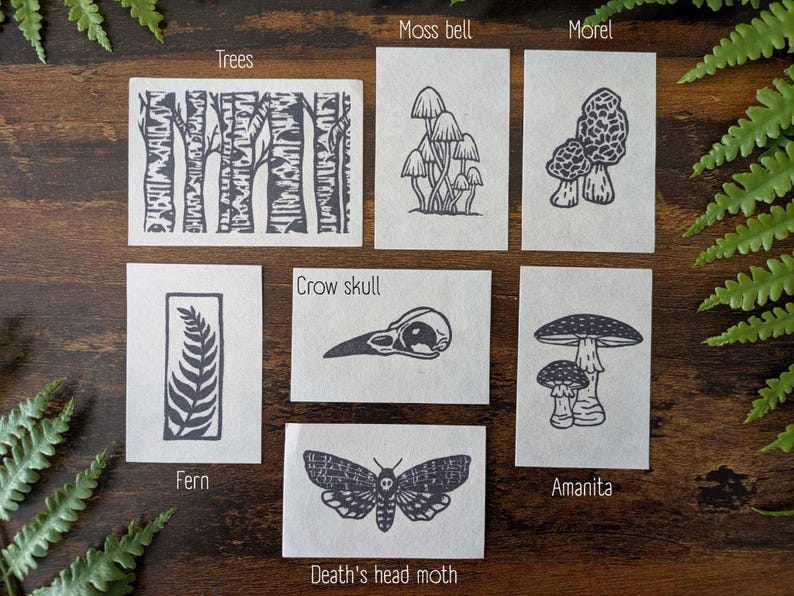 Original Handmade Linocut Print // Mini Prints - Etsy