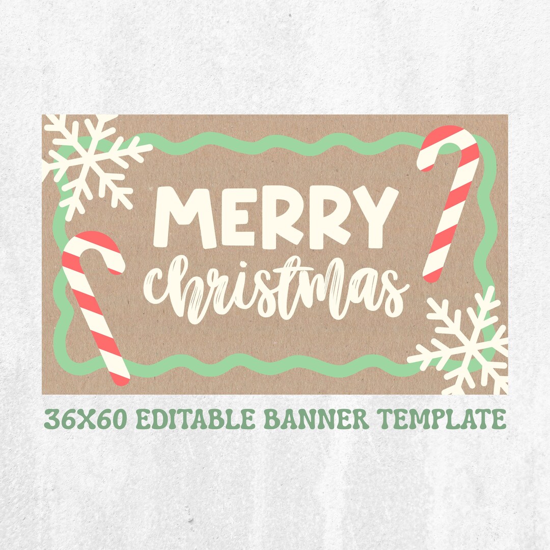 Christmas Banner Template, Snowflake Candy Cane Design (edit in Canva ...