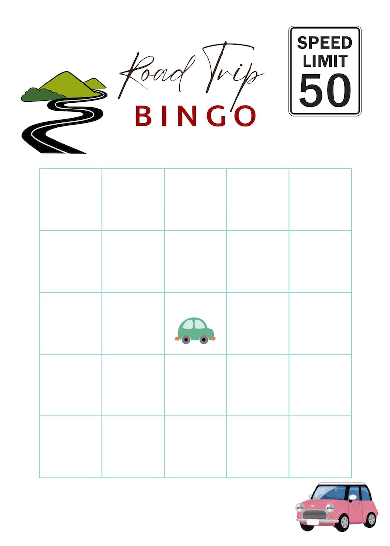 Printable Road Trip Bingo Cards Game - Road Trip Activity - Etsy