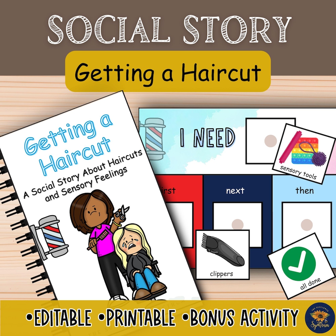 Getting a Haircut Social Story: Visual Schedule, I Need Board, First ...