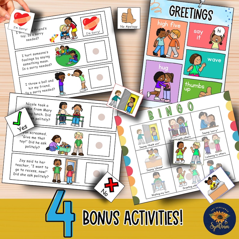 Manners Social Stories Bundle: Greetings, Being Polite, Saying Sorry ...