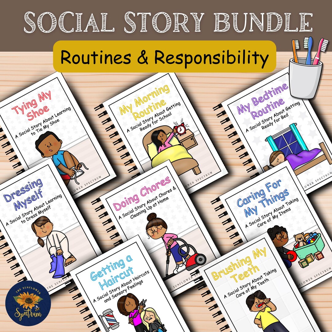 Social Stories for Daily Routines: Life Skills Activities, Visual ...