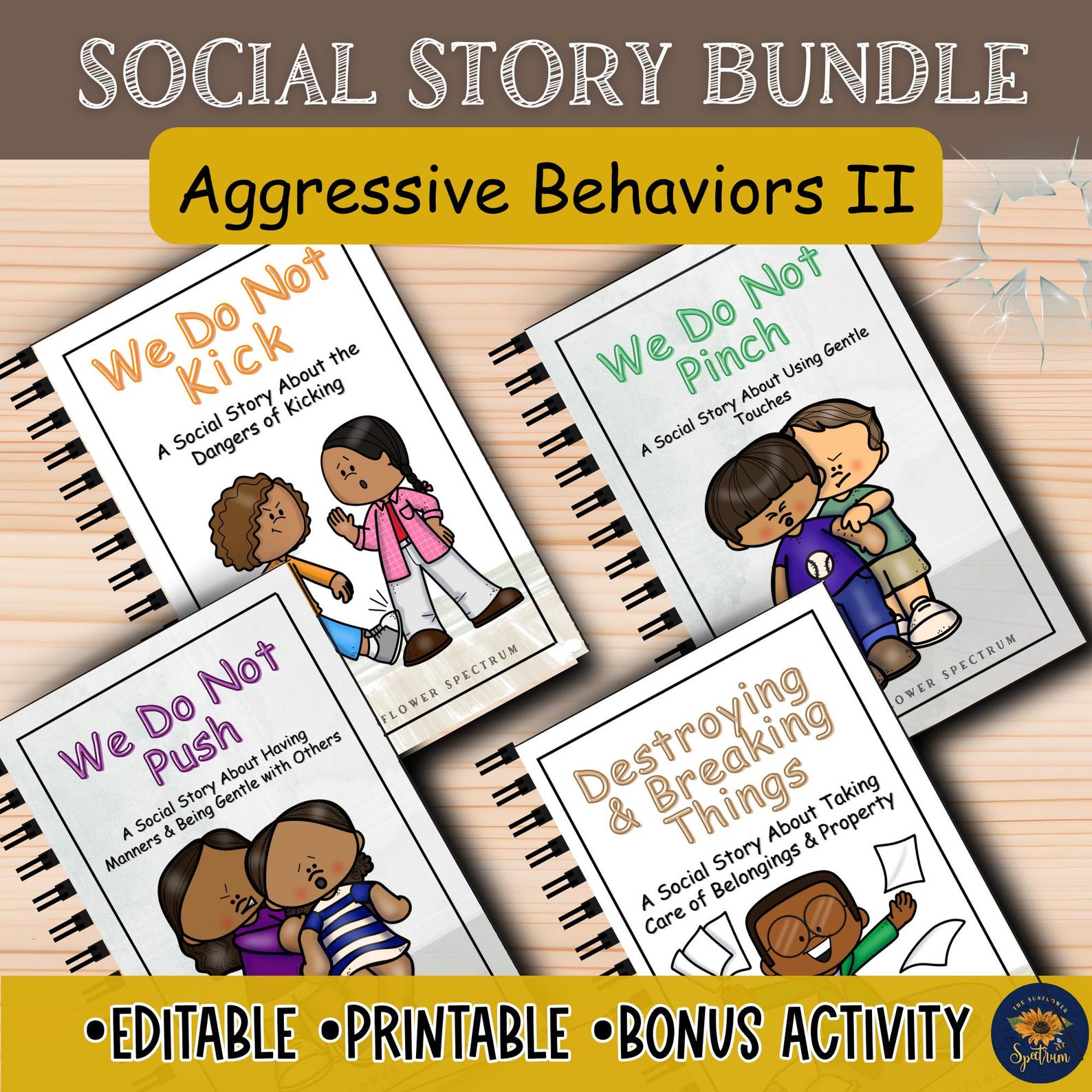 Aggressive Behaviors Social Story Bundle | No Pushing, No Kicking, No ...