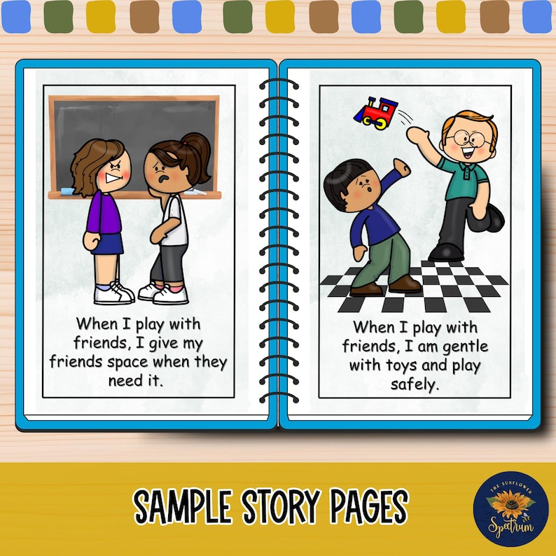 Playing Nicely With Friends Social Story for Autism | Turn-taking ...