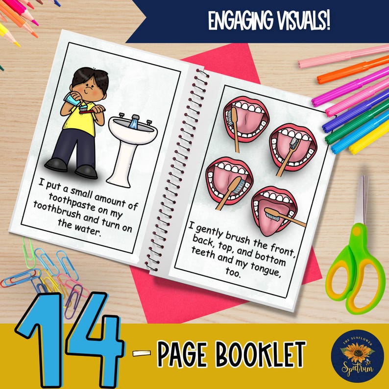 Teeth Brushing Social Story for Autism | Brushing Teeth Sequence Poster ...