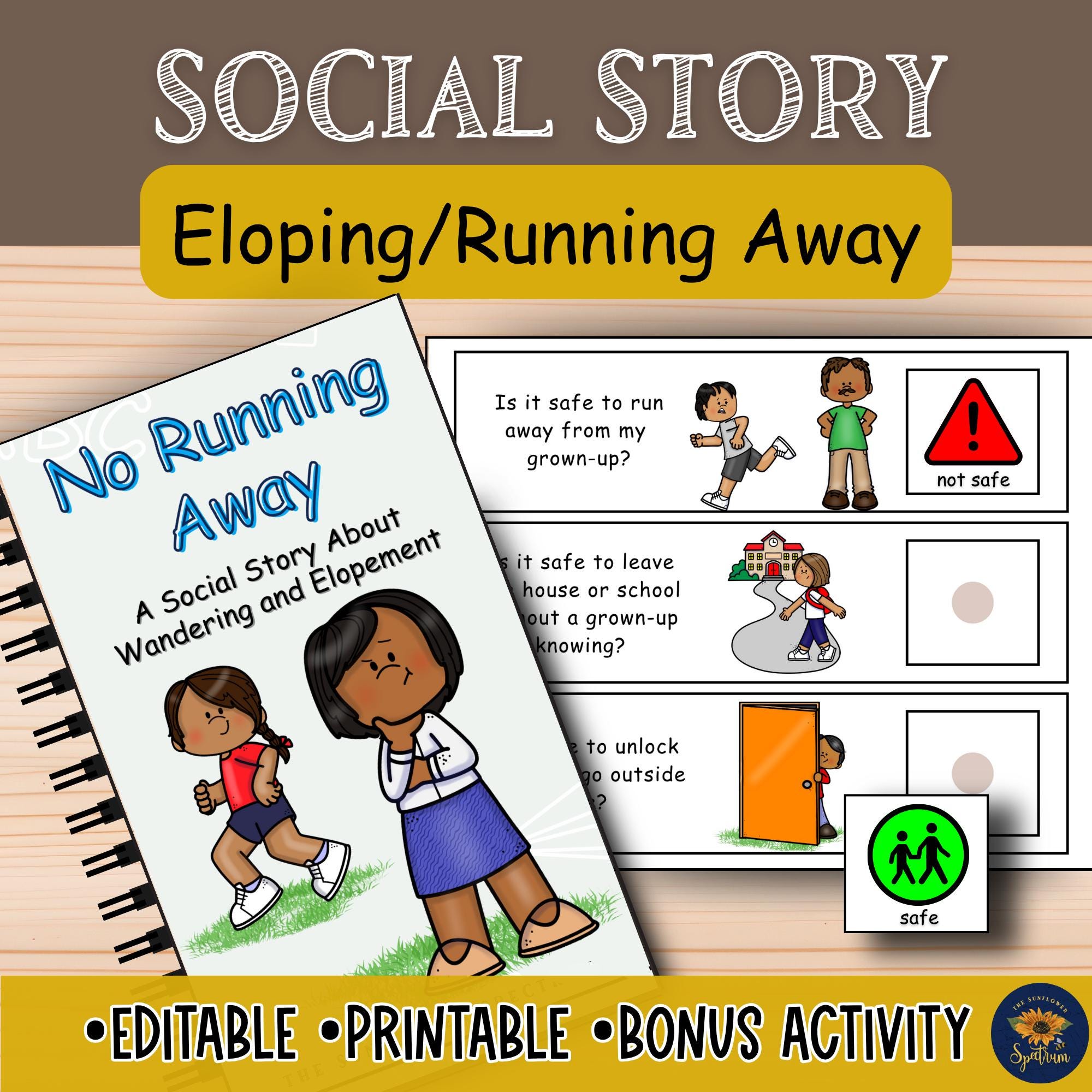 Social Story About Running Away | Eloping Social Story + Safety Visuals ...