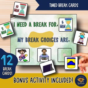Taking a Break Social Story for Kids | Visual “I Need a Break” Cards ...