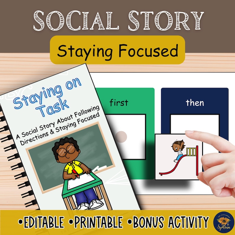 Staying on Task & Following Directions Social Story With Visuals ...