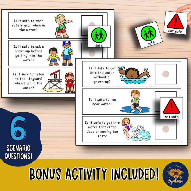 Water Safety Social Story + Sorting Activity | Autism and Water ...