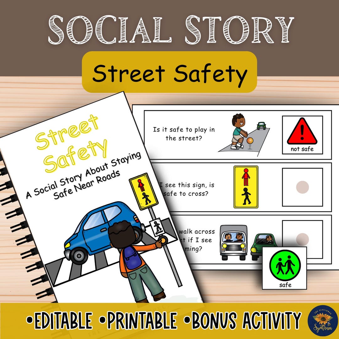 Street & Road Safety Social Story for Kids | Autism Safety | Crossing ...