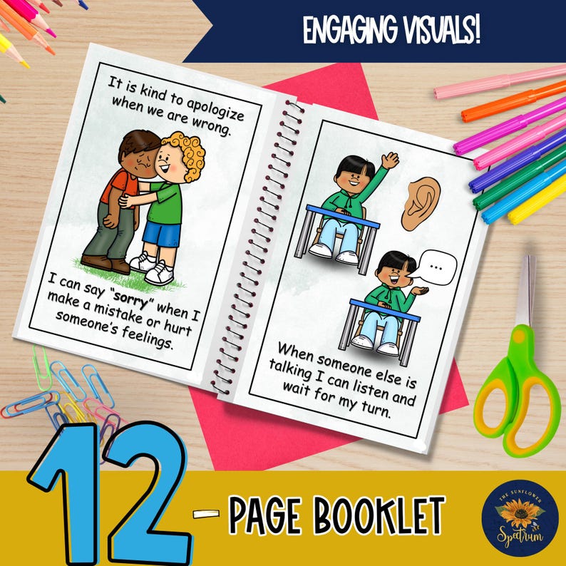 Manners Social Story for Kids: Autism Social Skills, Being Polite ...