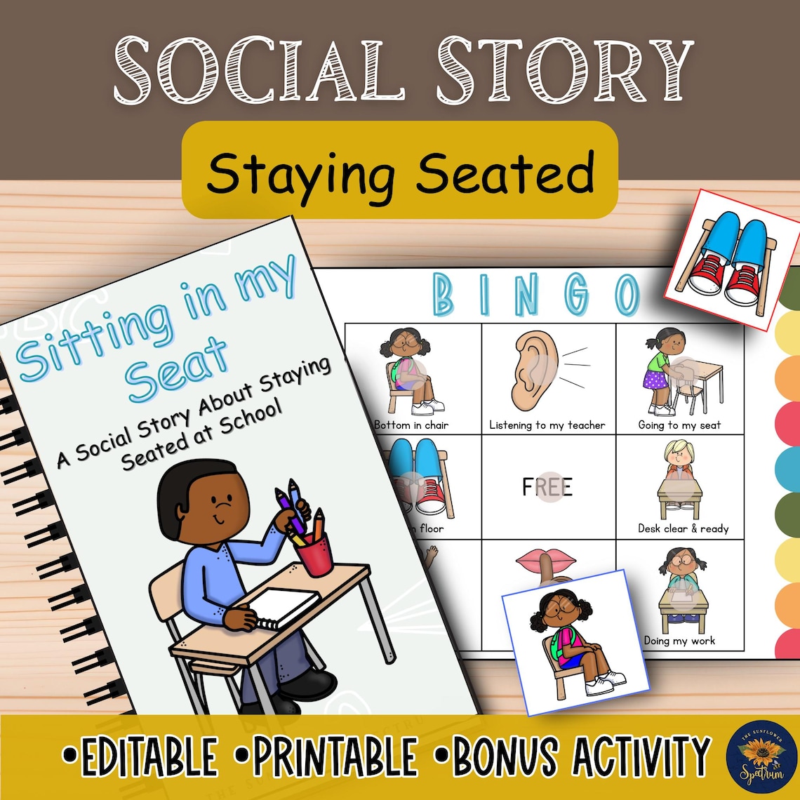 Sitting in My Seat Social Story | Rules for School | Classroom Manners ...