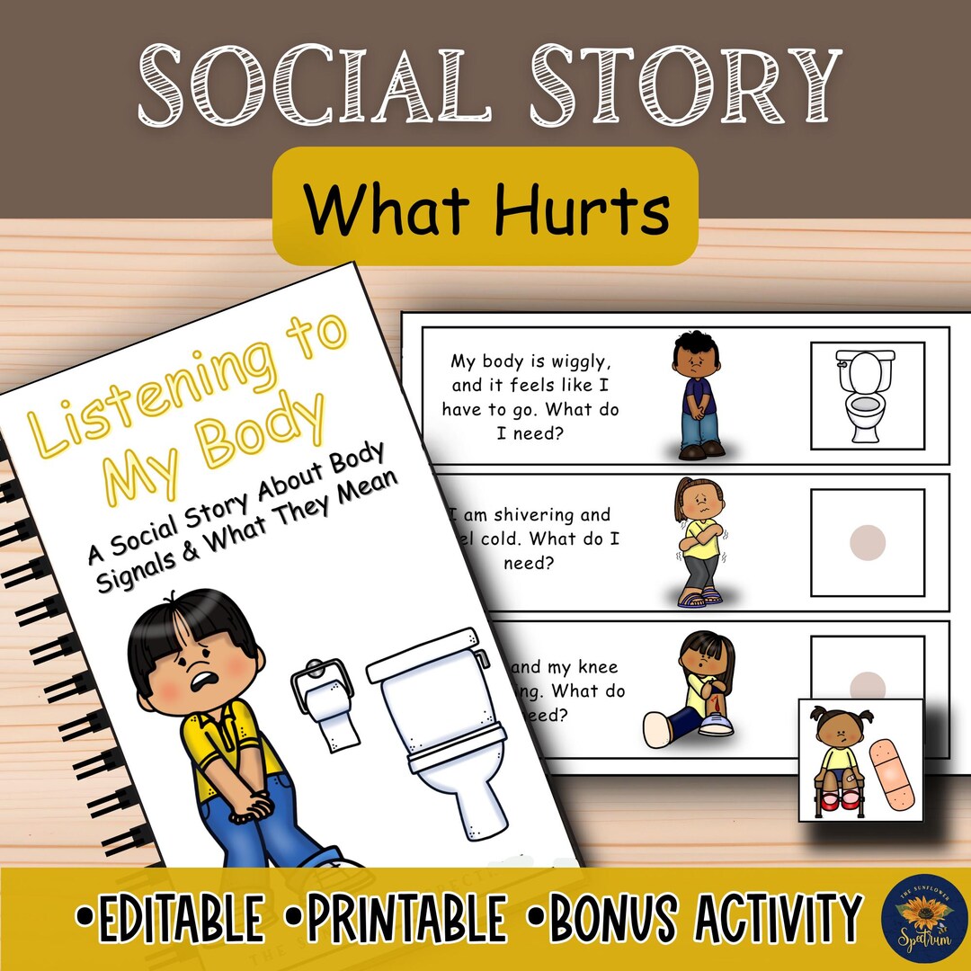 Body Awareness Social Story: Listening to My Body Visual Supports for ...