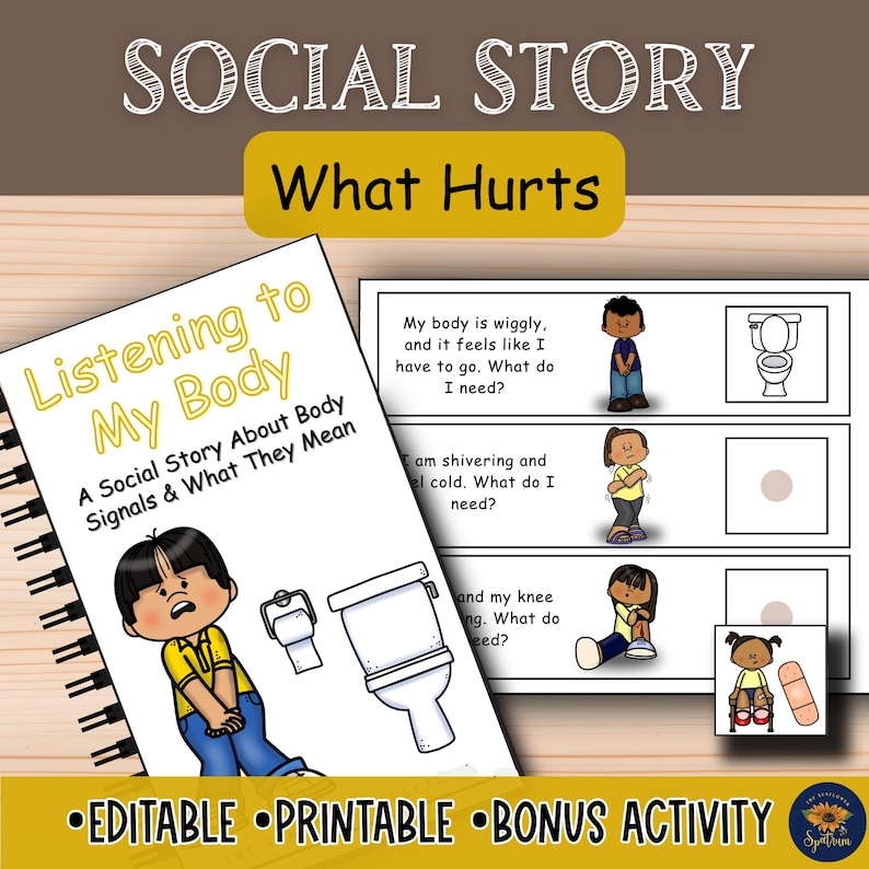 Body Awareness Social Story: Listening to My Body Visual Supports for ...