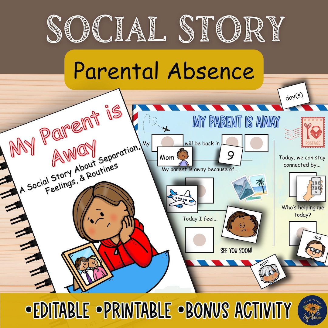 When My Parent is Away Social Story: Coping Skills and Calming ...