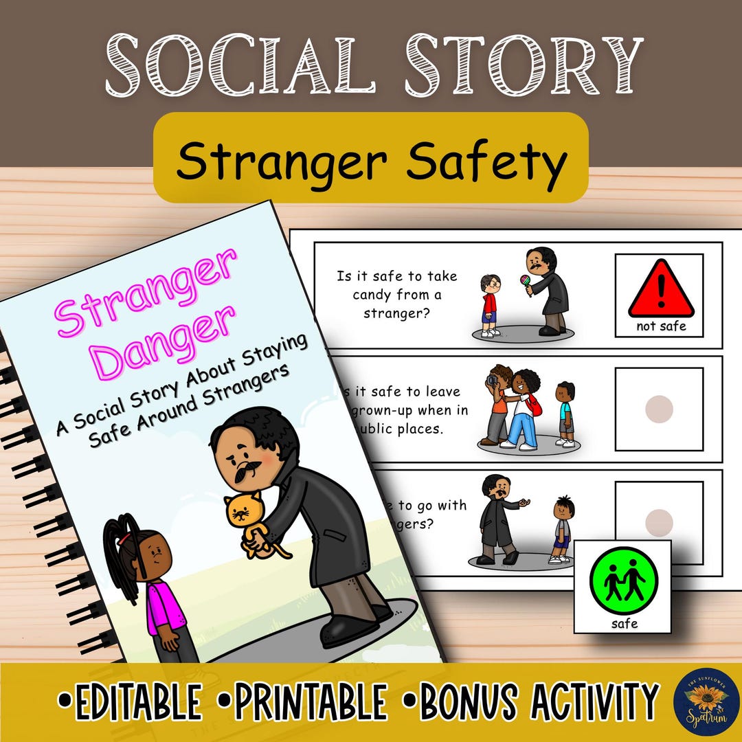 Stranger Danger Social Story for Kids With Autism + Safe Vs Unsafe Sort ...