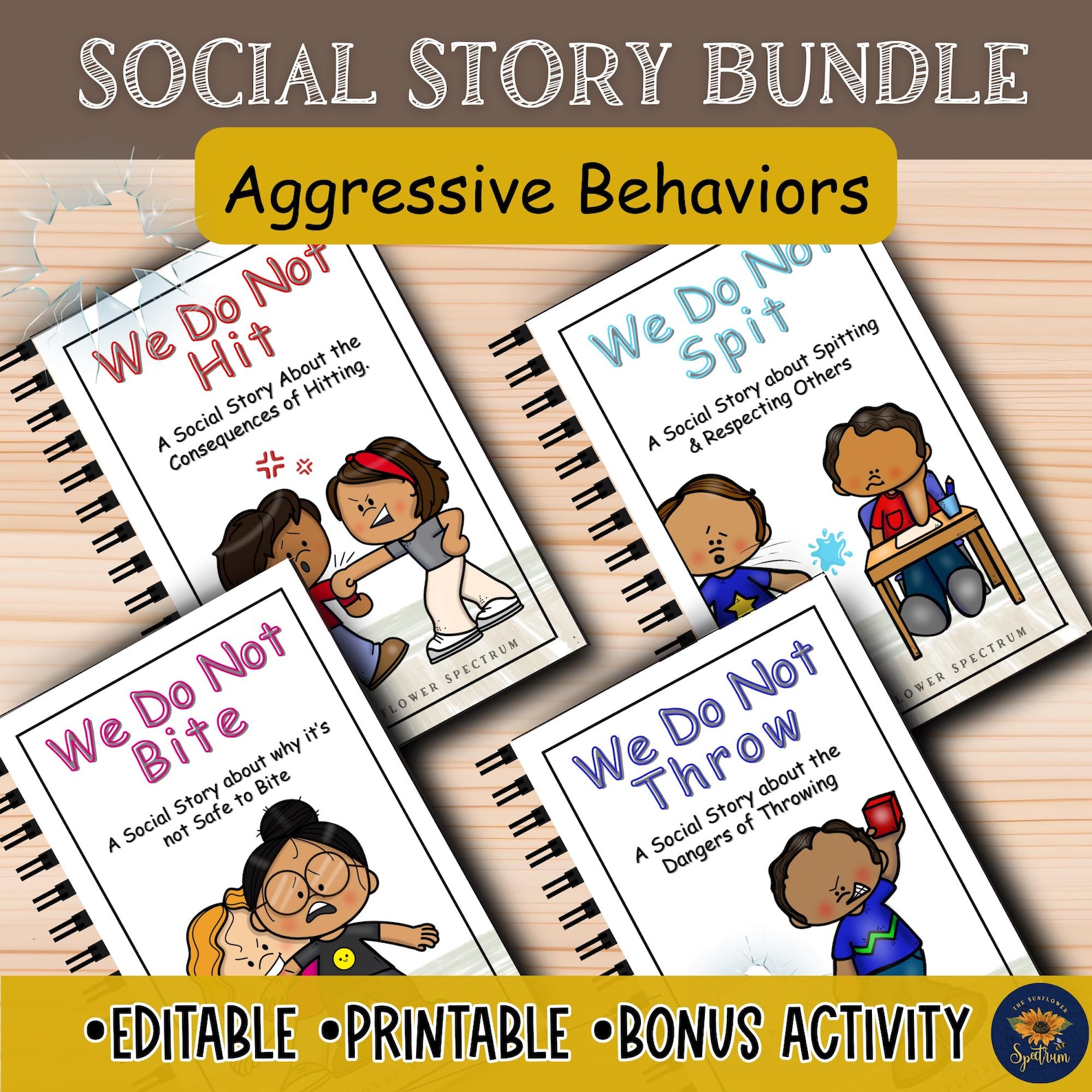 Behavior Social Story Collection | No Hitting, Biting, Spitting ...