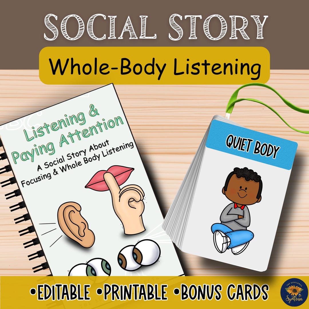 Whole Body Listening Social Story for Autism | Paying Attention ...