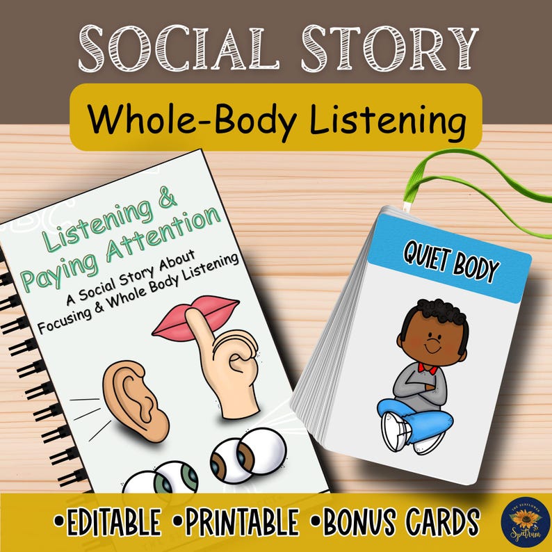 Whole Body Listening Social Story for Autism | Paying Attention ...