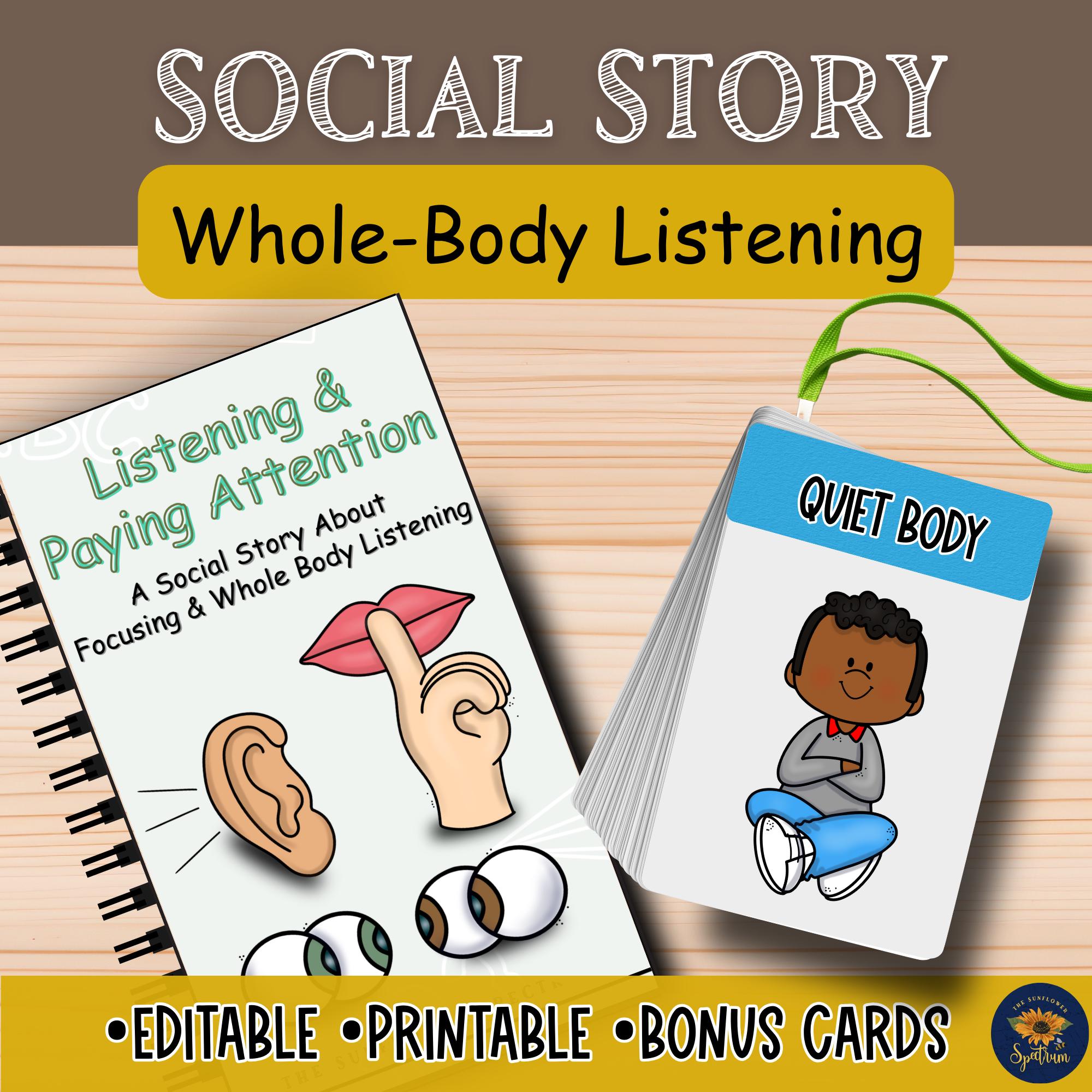 Whole Body Listening Social Story for Autism | Paying Attention ...