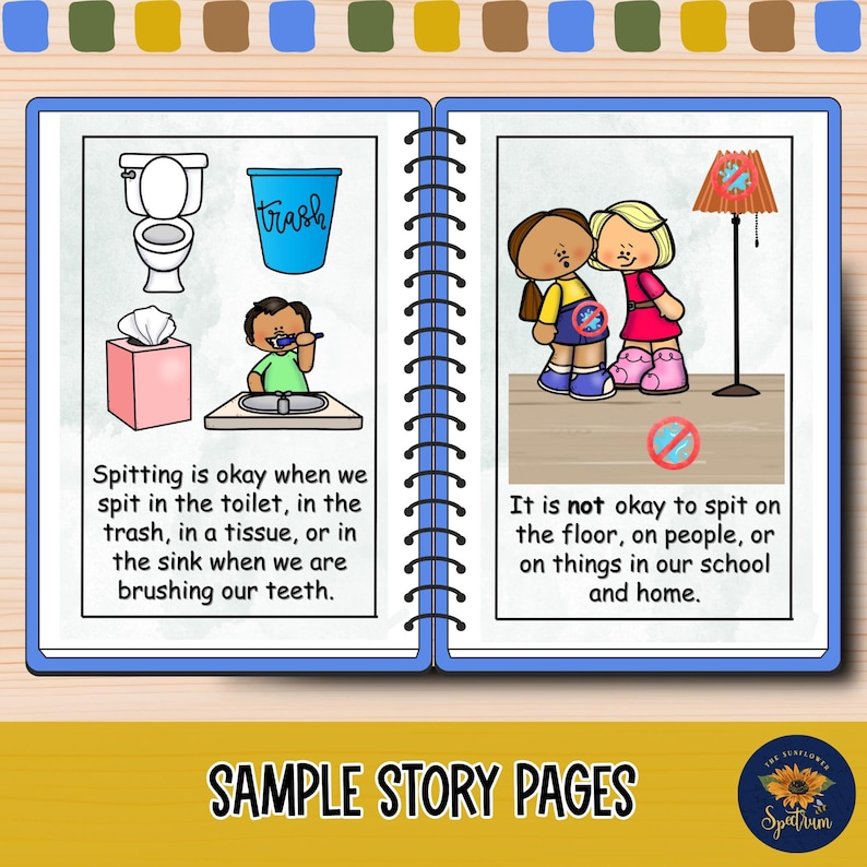 Spitting Social Story for Autism | Behavior Reinforcement | Sensory ...