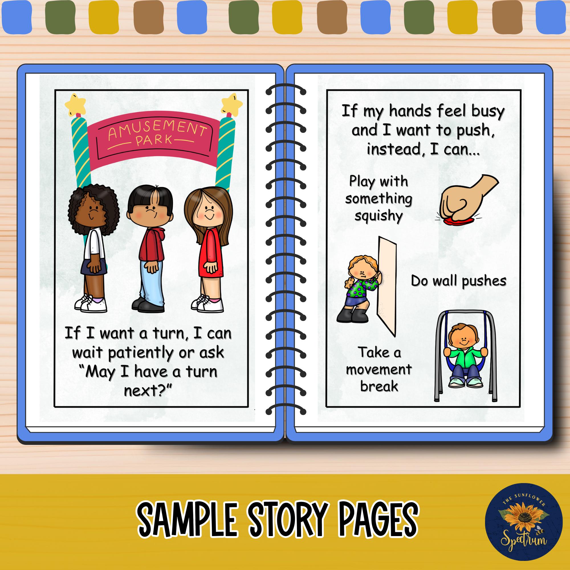 No Pushing Social Story | Safe Hands & Personal Space | Social ...