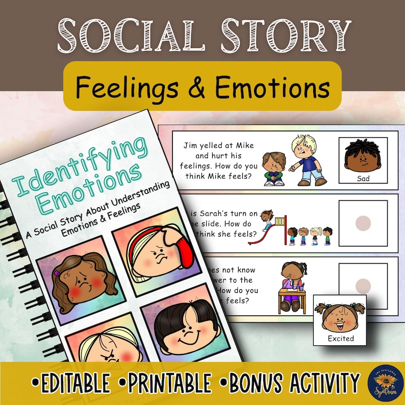 Feelings & Emotions Social Story With Bonus Social Emotional Learning ...