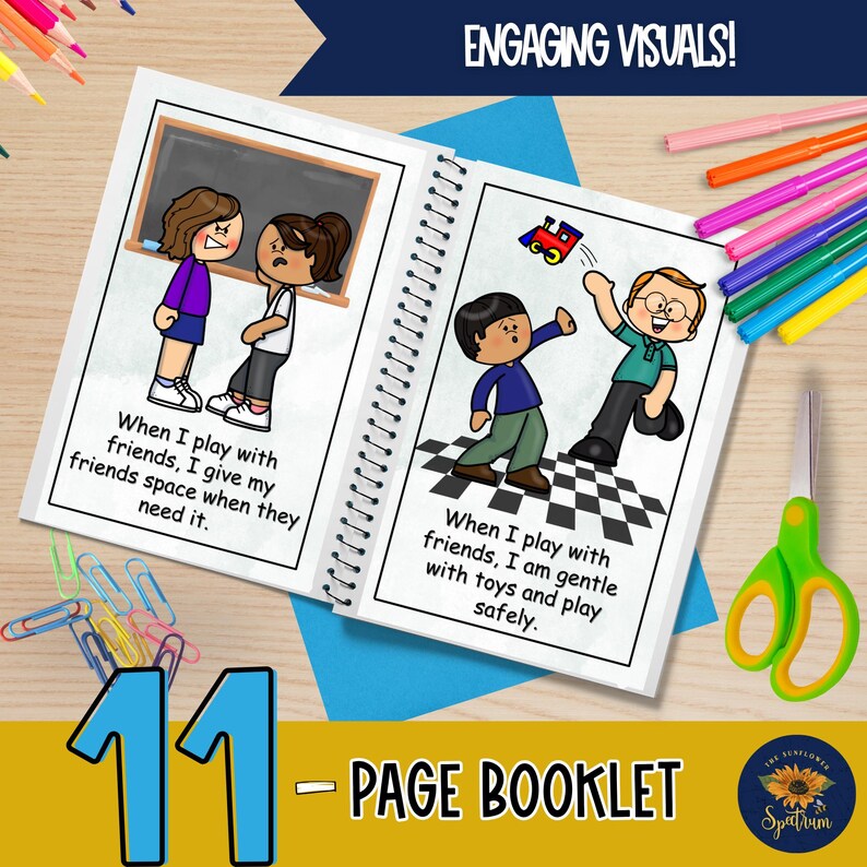 Playing Nicely With Friends Social Story for Autism | Turn-taking ...