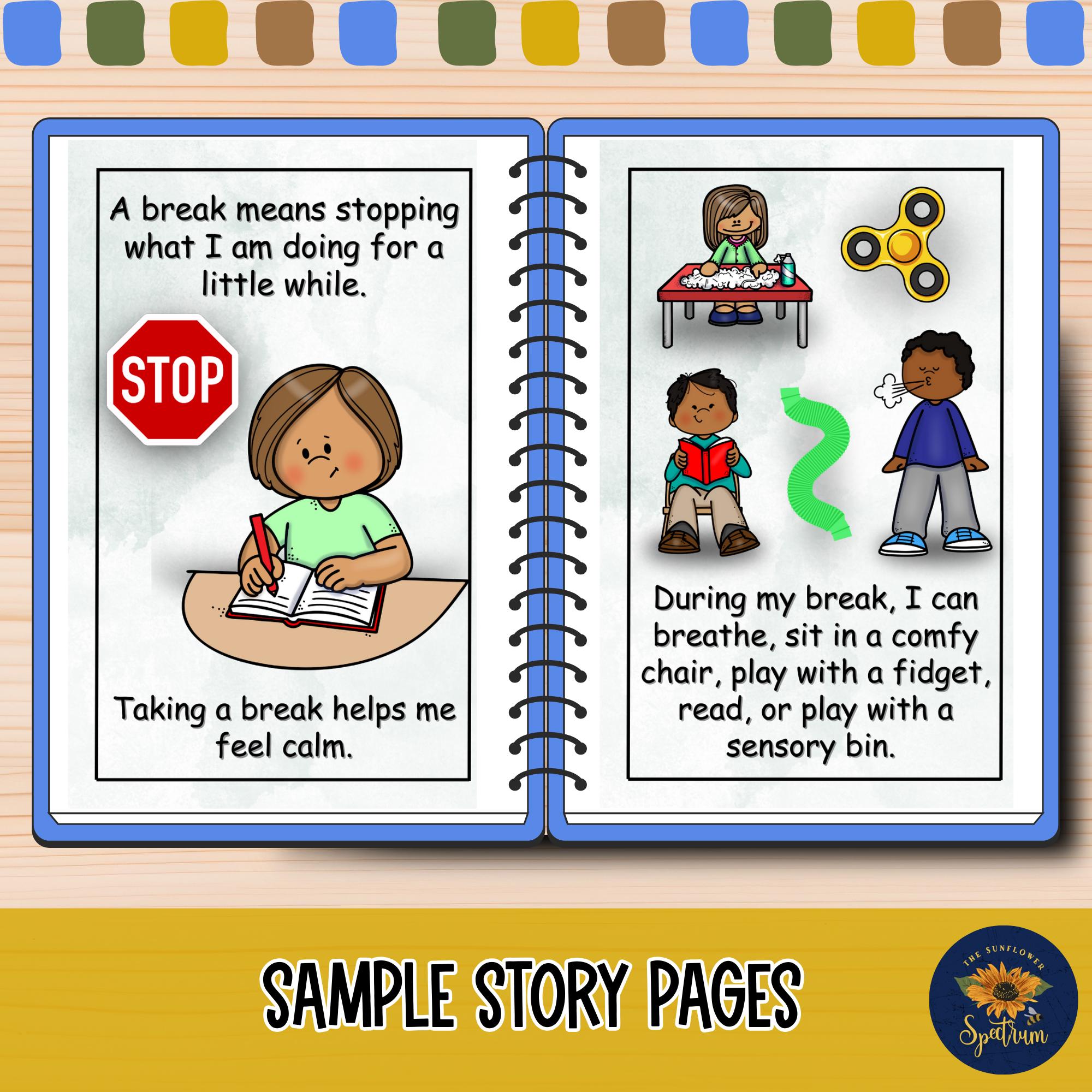 Taking a Break Social Story for Kids | Visual “I Need a Break” Cards ...