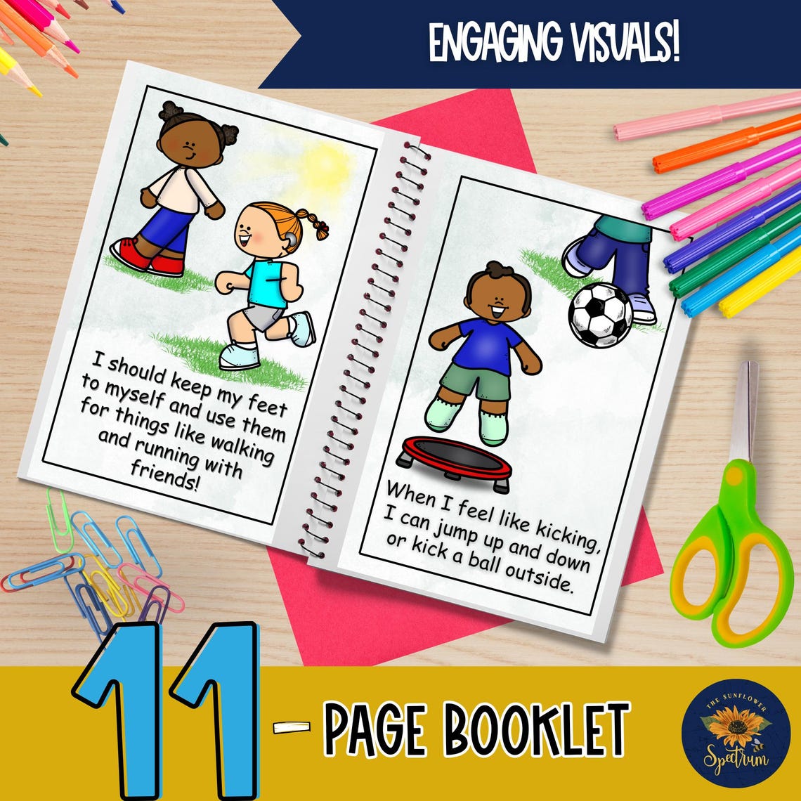 No Kicking Social Story | Self-regulation & Behavior Management | Safe ...